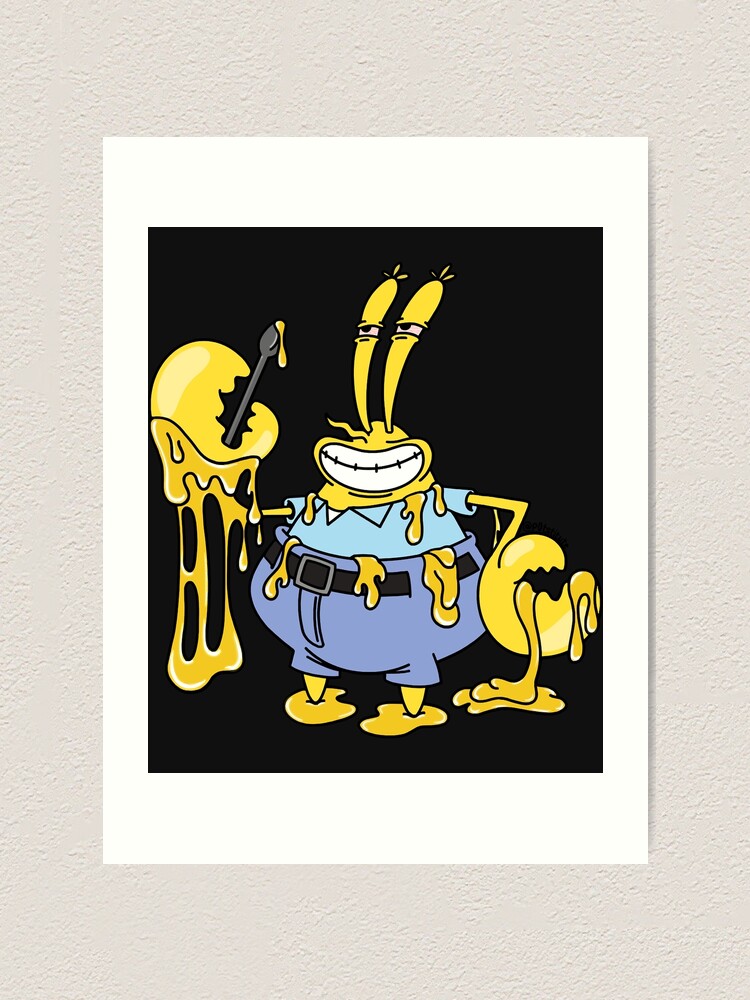"Mister Dabs Spongebob Stoner Cartoon Art Sticker" Art Print for Sale ...