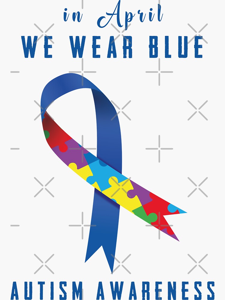 "in April we wear blue for autism awareness Month Gifts for kids, women ...