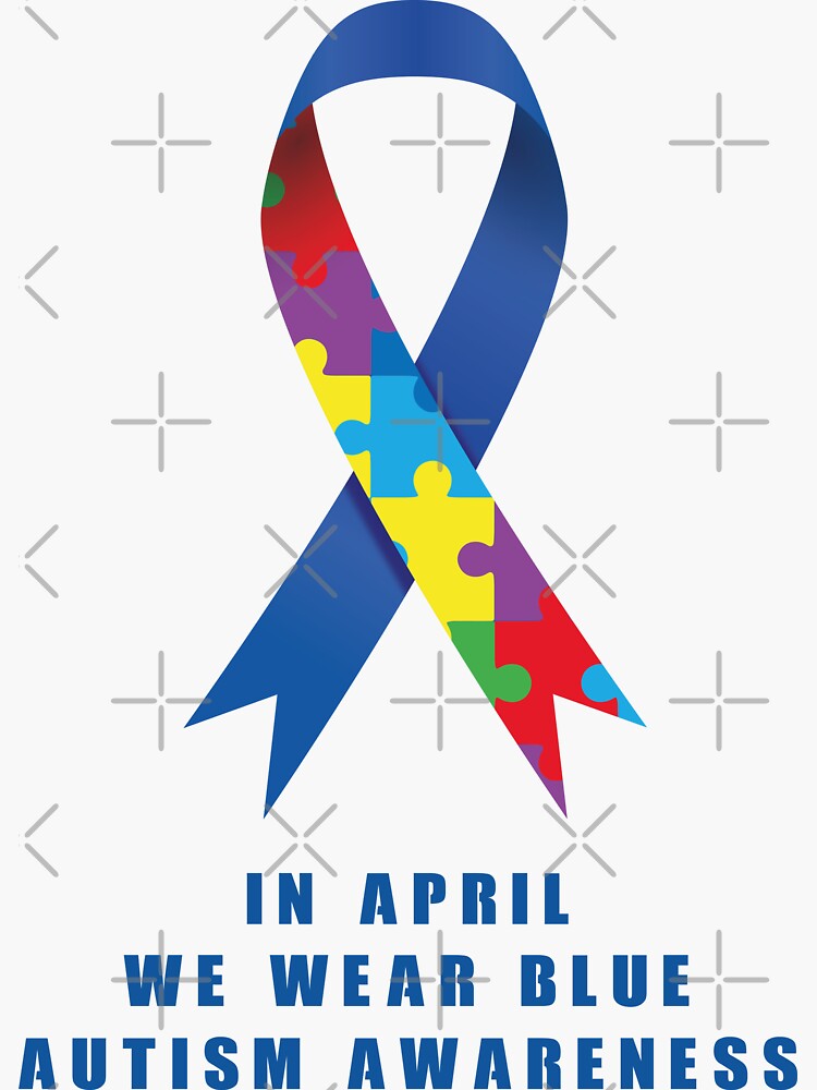 "in April we wear blue for autism awareness Month Gifts for kids, women ...