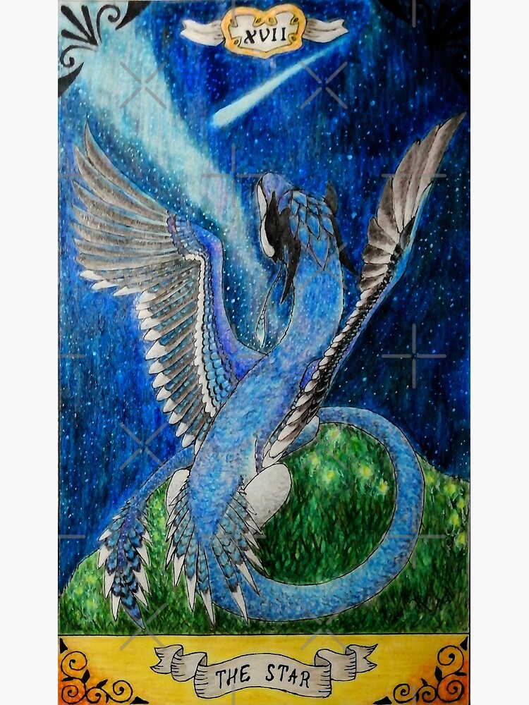 "Blue Jay Dragon Tarot Card - The Star" Photographic Print for Sale by ...