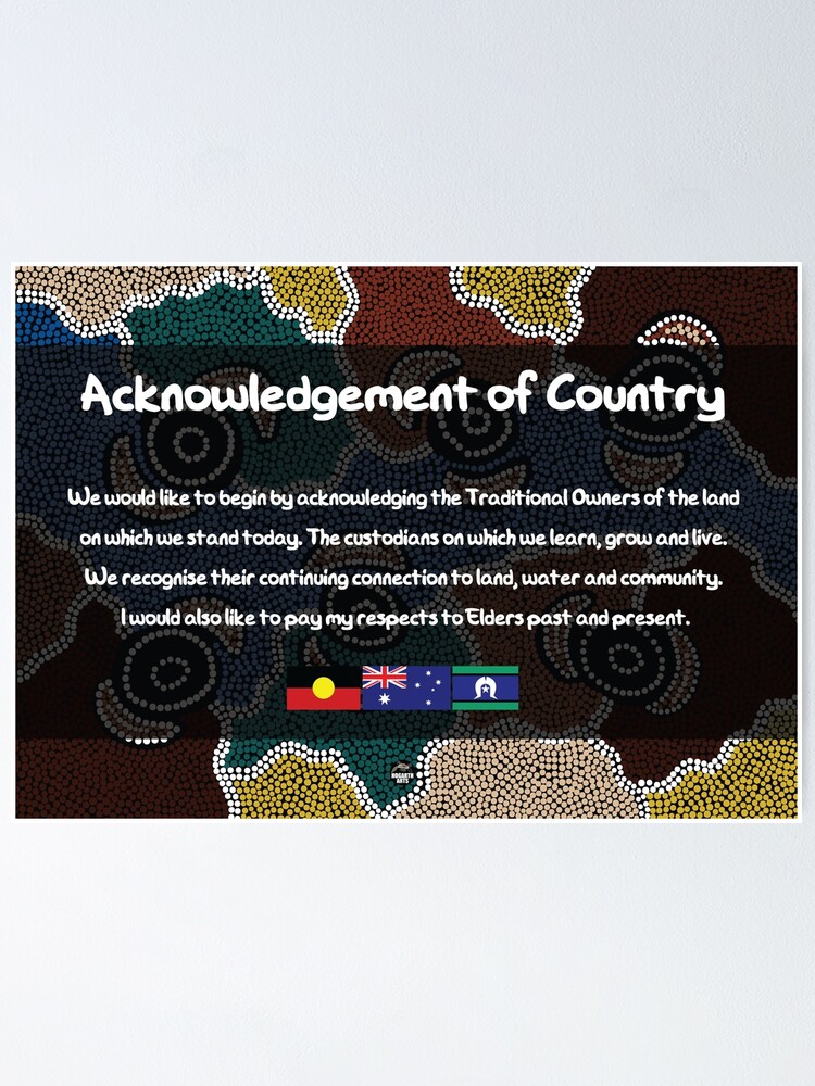 "Acknowledgement of Country - Authentic Aboriginal Art" Poster by ...