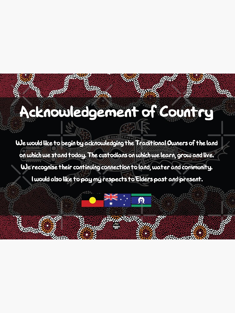 "Acknowledgement of Country - Authentic Aboriginal Art" Sticker for ...