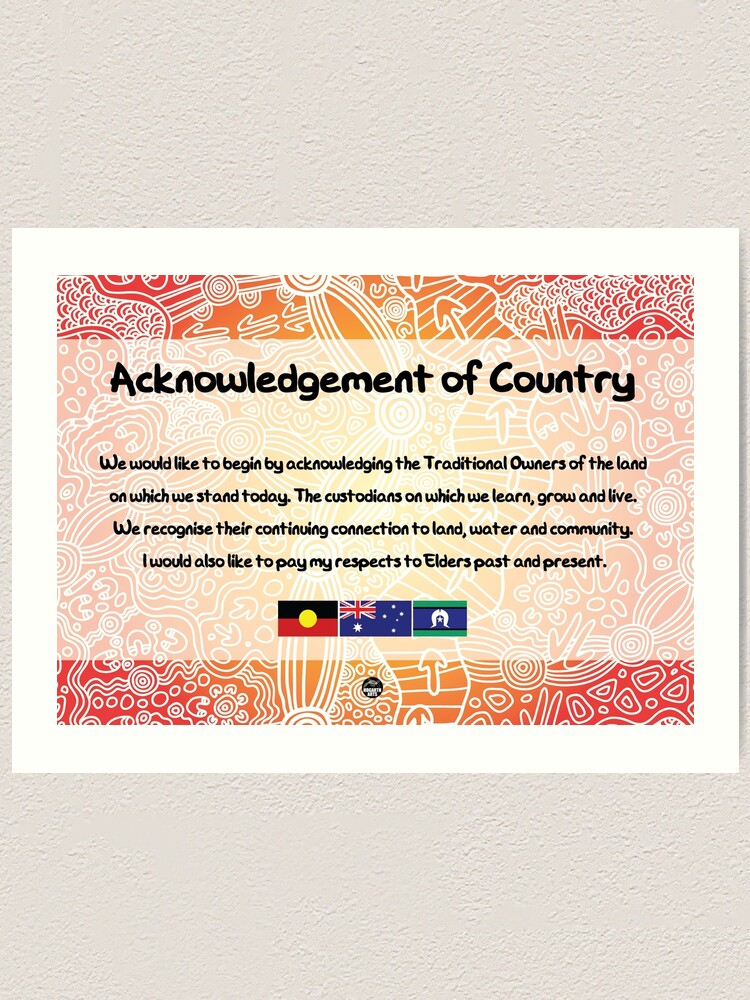 "Acknowledgement of Country - Authentic Aboriginal Art" Art Print for ...