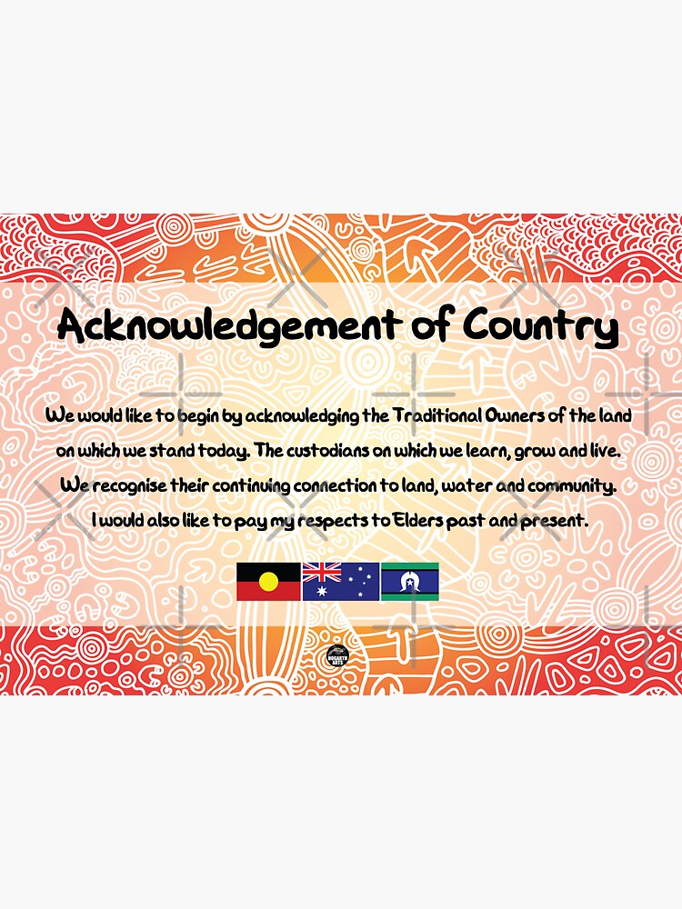 "Acknowledgement of Country - Authentic Aboriginal Art" Sticker for ...
