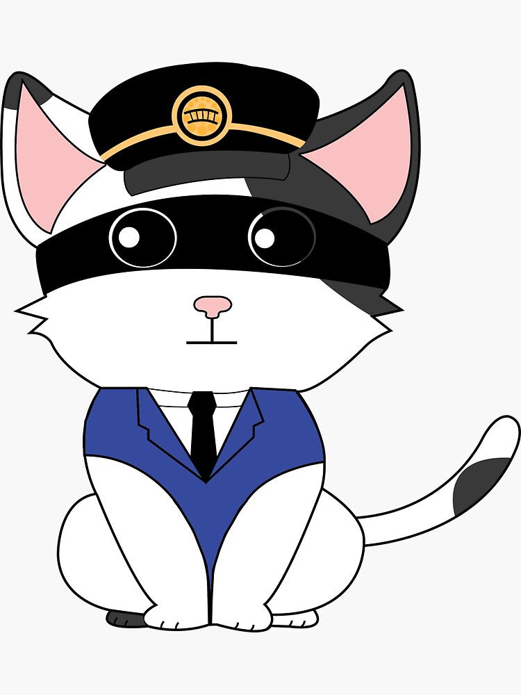 "Bandit Cat(train conductor)" Sticker by Bandit-Cat- | Redbubble