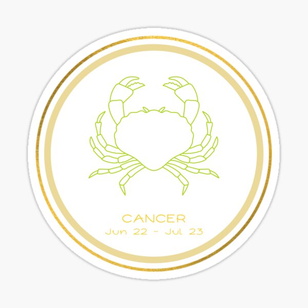 "Zodiac - Cancer (Date)" Sticker by SingularDesign | Redbubble