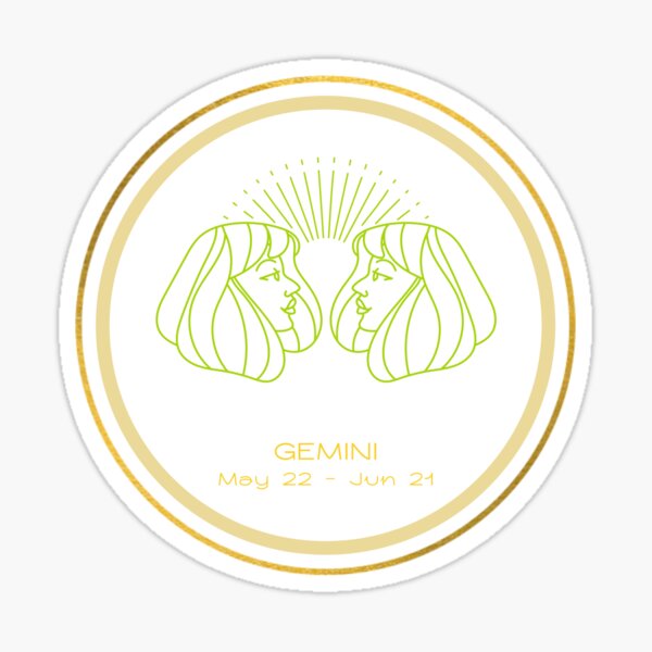 "Zodiac - Gemini (Date)" Sticker by SingularDesign | Redbubble