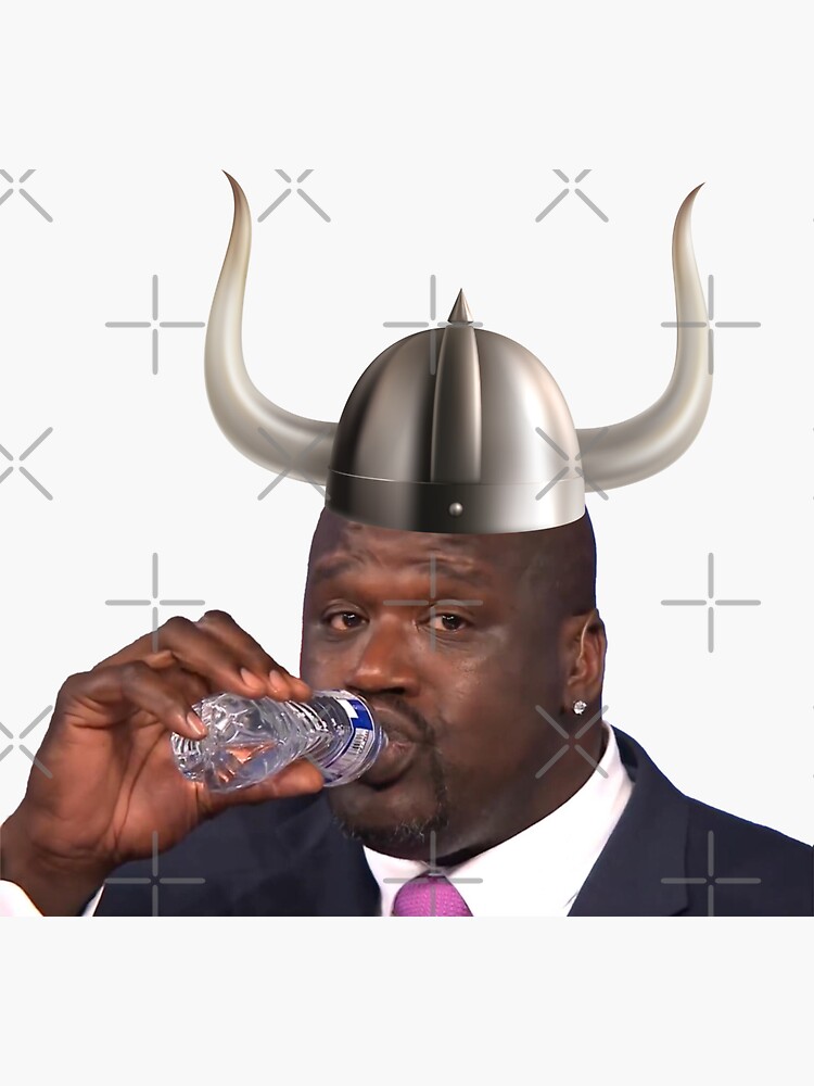 "Shaq Drinking Water" Sticker by AHEYV | Redbubble