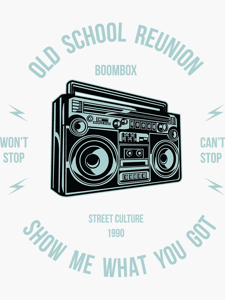 "boom box" Sticker by Tia-Ako | Redbubble