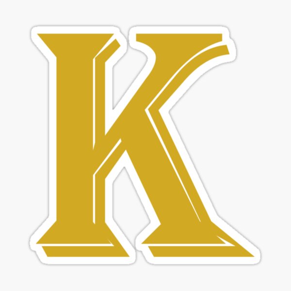"gold letter K" Sticker by nigejohn | Redbubble
