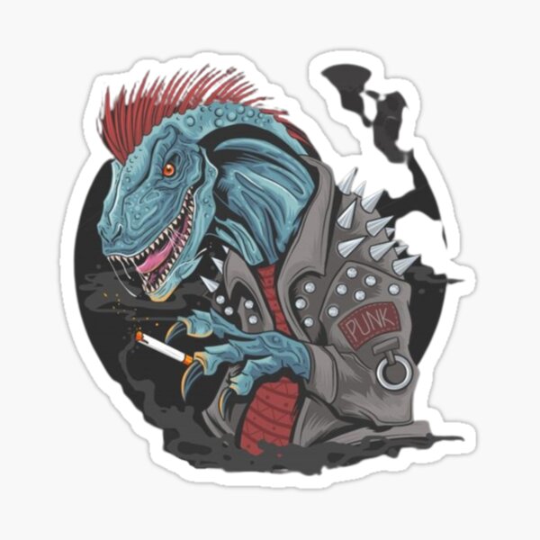 "Dinosaur punk" Sticker by ShKuNiK | Redbubble