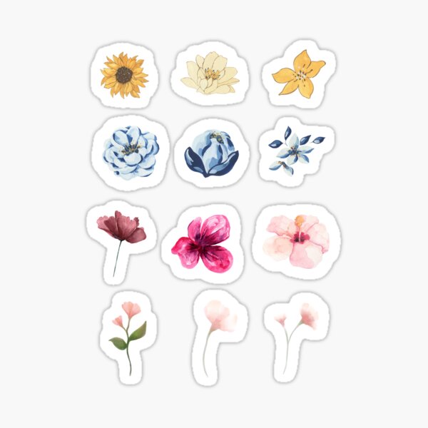 "Watercolor Flowers Pack" Sticker by JMSU | Redbubble