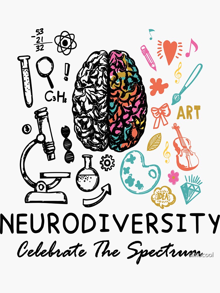 Sticker « Neurodiversité Célébrons le spectre Autisme TSA TDAH Rainbow ...
