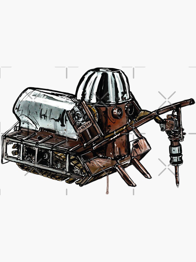 "battlebots-rusty robot" Sticker by ESTAFOX | Redbubble