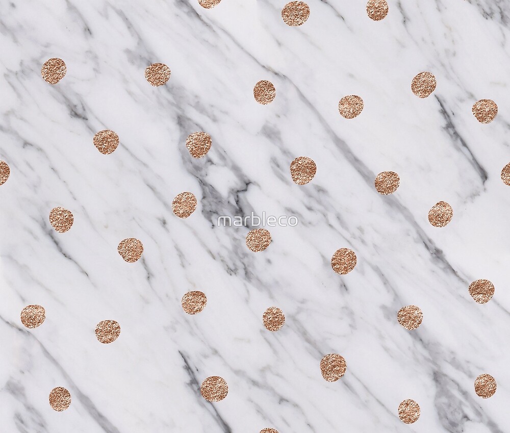 "Rose gold spots on marble" by marbleco | Redbubble