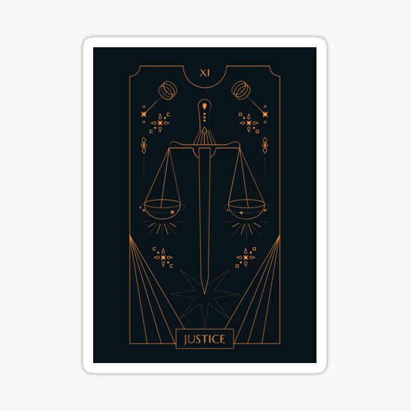 "Justice Tarot Card" Sticker by ionax123 | Redbubble