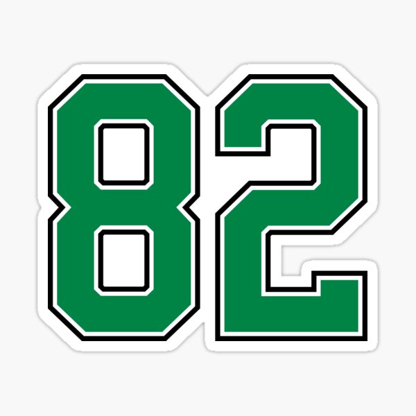"82 number, green lucky sports eighty two" Sticker by ArtIsParty ...