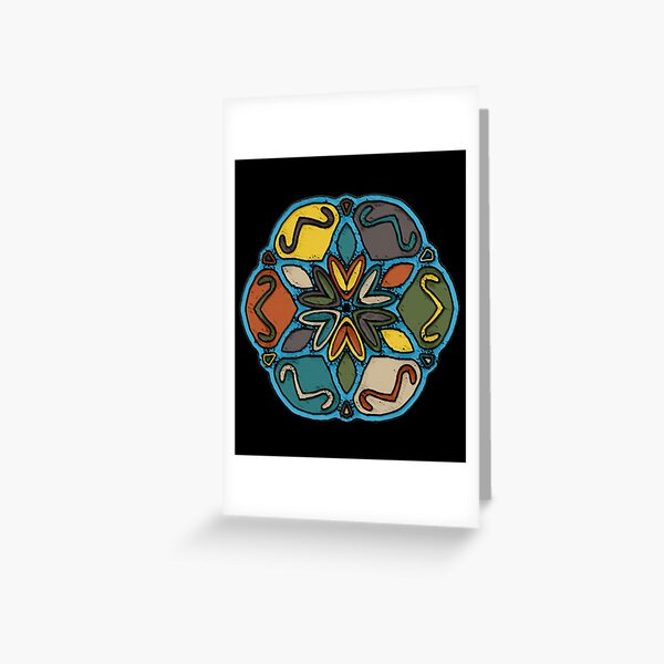 "Puerto Rico Indigenous Inspired Mandala Symbol" Greeting Card by ...