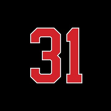 "Sports Number 31, red black color lucky sport thirty one" Photographic ...