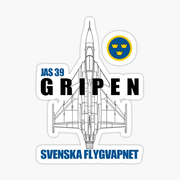 "Jas 39 Gripen Svenska Flygvapnet - Swedish Air Force" Sticker by ...