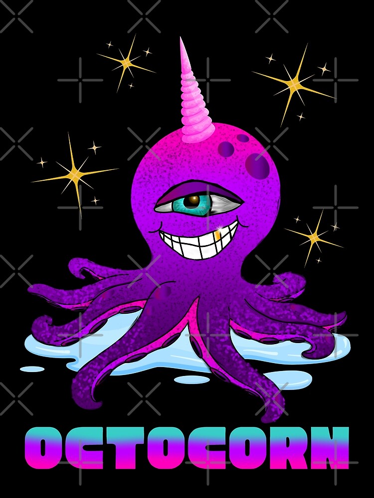 ""Octocorn" Purple Textured Octopus Unicorn/ Fantasy Creatures" Poster ...