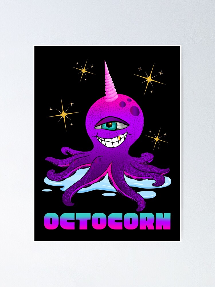 ""Octocorn" Purple Textured Octopus Unicorn/ Fantasy Creatures" Poster ...