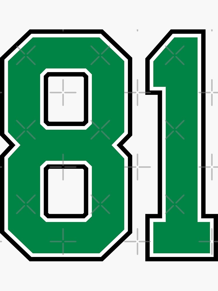 "81 number, green lucky sports eighty one" Sticker by ArtIsParty ...