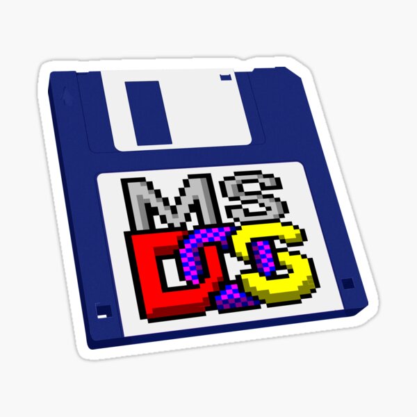 "MS DOS 1.44mb Floppy Disk - Classic Computer Software Logo" Sticker ...