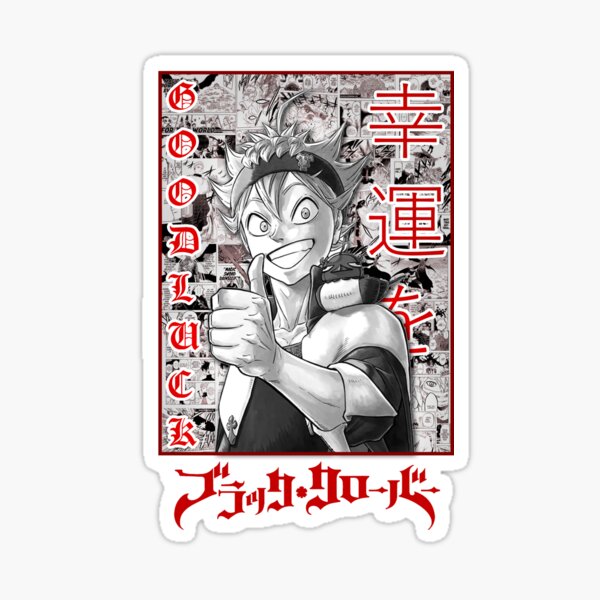 "Good luck asta" Sticker by ArtsyBits | Redbubble