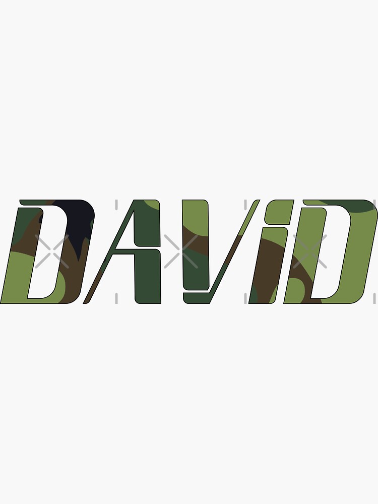 David Name Iii My Name Is David Typography Name Camo Vibe Sticker By 9achat6 Redbubble