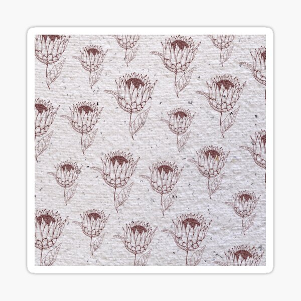 "Floral Maroon King Protea Pattern" Sticker by FtoonsStickers | Redbubble