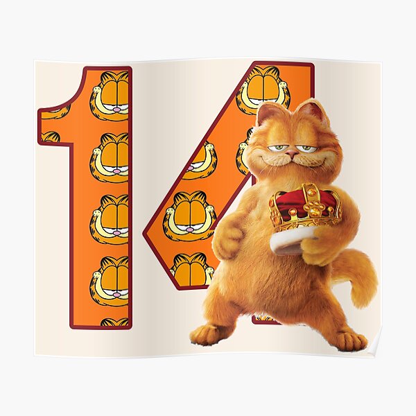 Póster «Niño y Niña Garfield Número 14 Cumpleaños» de LeeLeeMusicArt ...