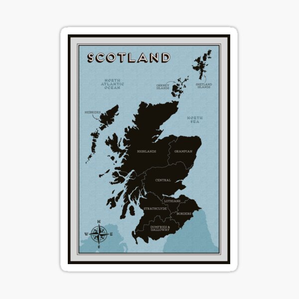 "Map of Scotland" Sticker for Sale by paisleyday | Redbubble