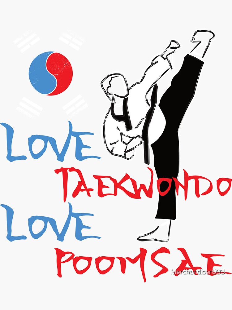 "Taekwondo Poomsae Uniform Korean Sport" Sticker by Merchandiser099 ...