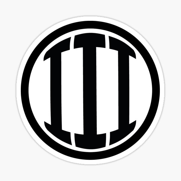 "III logo" Sticker for Sale by Stealthsushi33 | Redbubble
