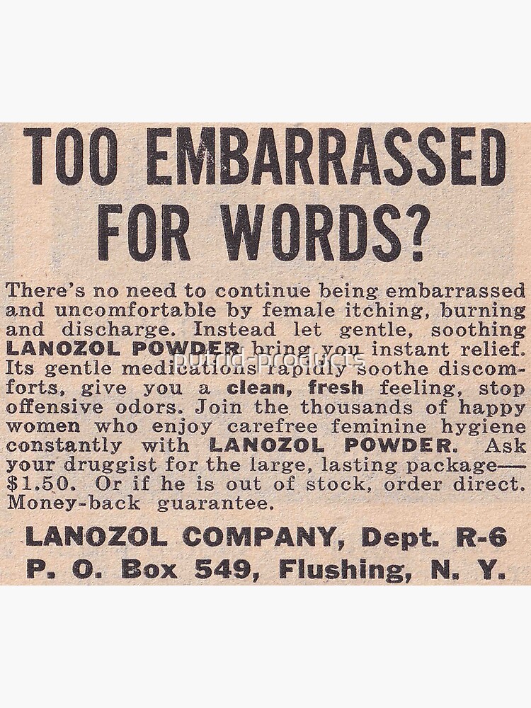 "Too embarrassed for words? | Magazine advertisement" Sticker by putrid ...
