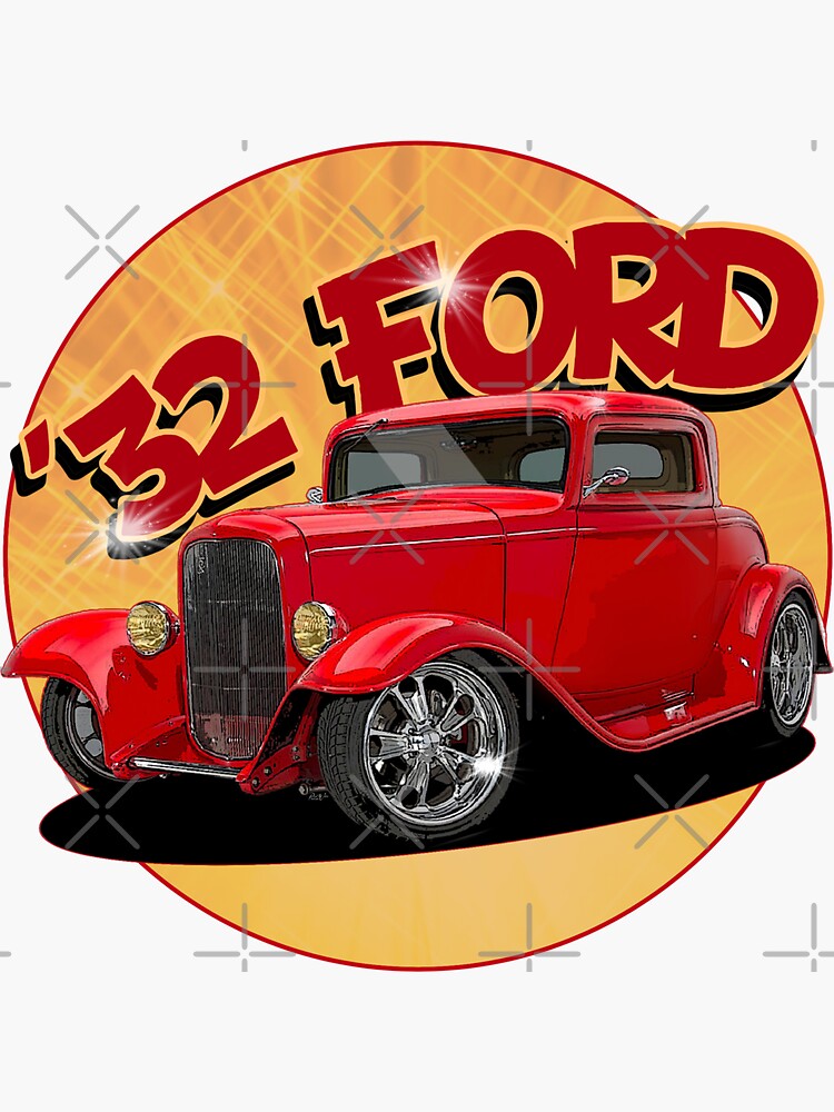 "1932 Ford Coupe Hot Rod" Sticker by WilcoxPhotoArt | Redbubble