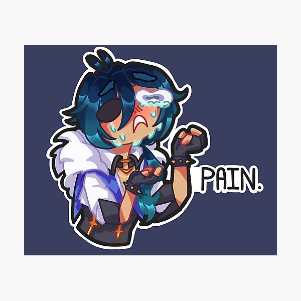 Lámina fotográfica «Genshin Impact Kaeya Pain Meme Imprimir Pegatina» de Bagofdoritos | Redbubble