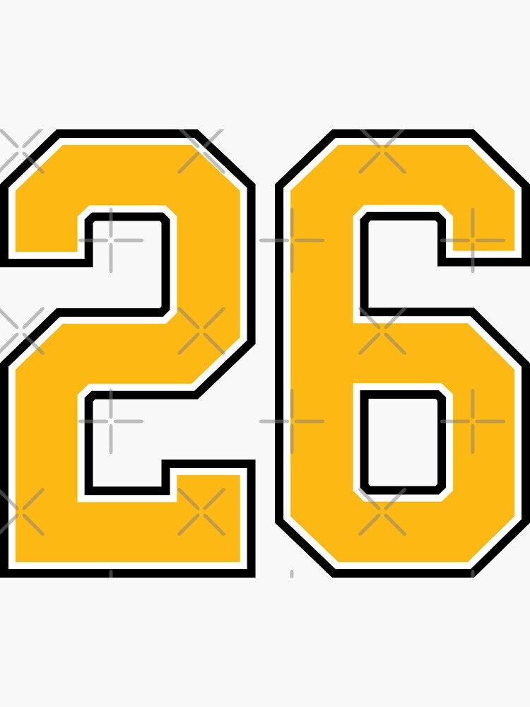 "Yellow Number 26 lucky sports jersey twenty six" Sticker for Sale by ...