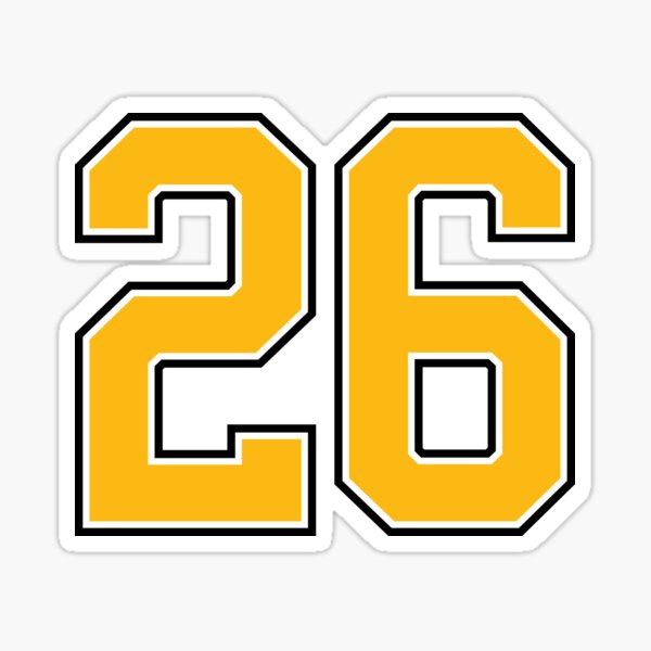 "Yellow Number 26 lucky sports jersey twenty six" Sticker for Sale by ...