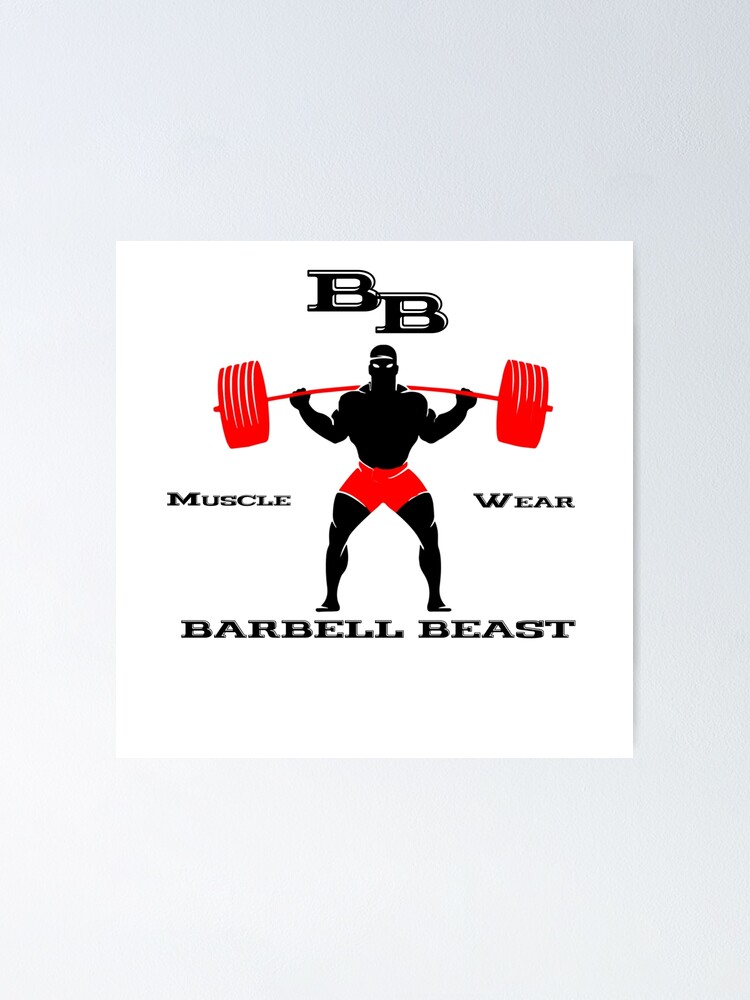 "Barbell Beast logo/ Red and Black lettering" Poster for Sale by ...