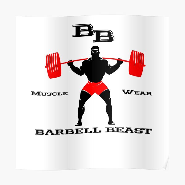 "Barbell Beast logo/ Red and Black lettering" Poster for Sale by ...