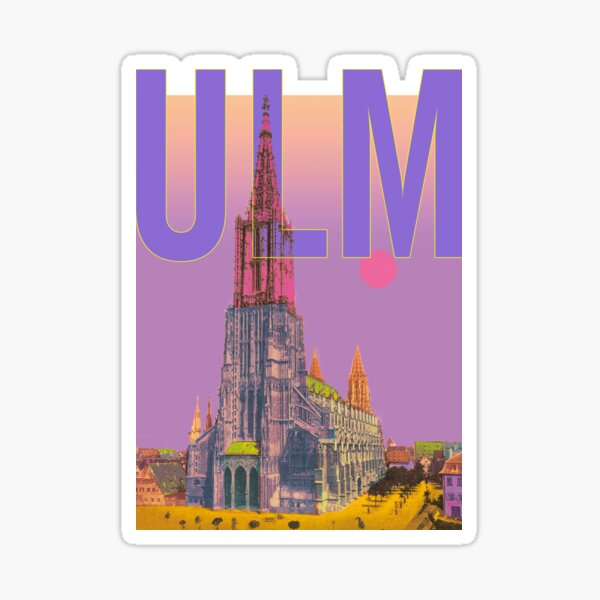 "nostalgic view of the Ulm Münster skyline, atmospheric collage, retro ...