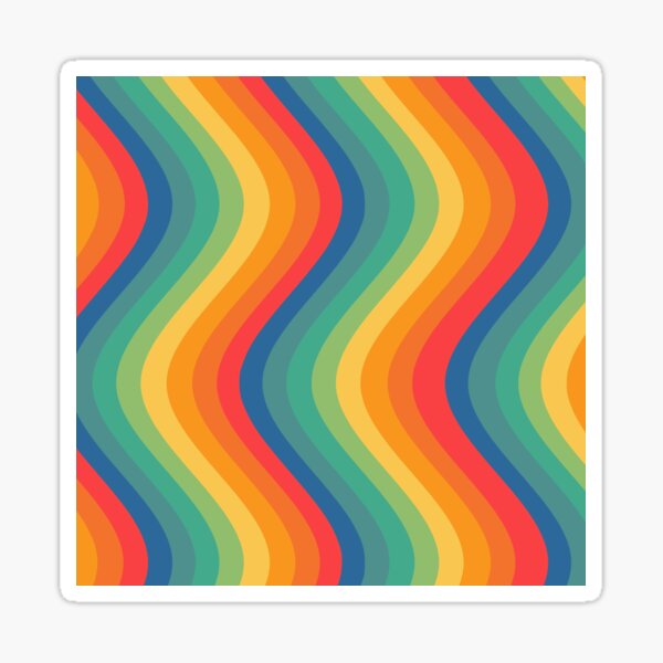 "Retro curved lines" Sticker for Sale by TheLemonBox | Redbubble