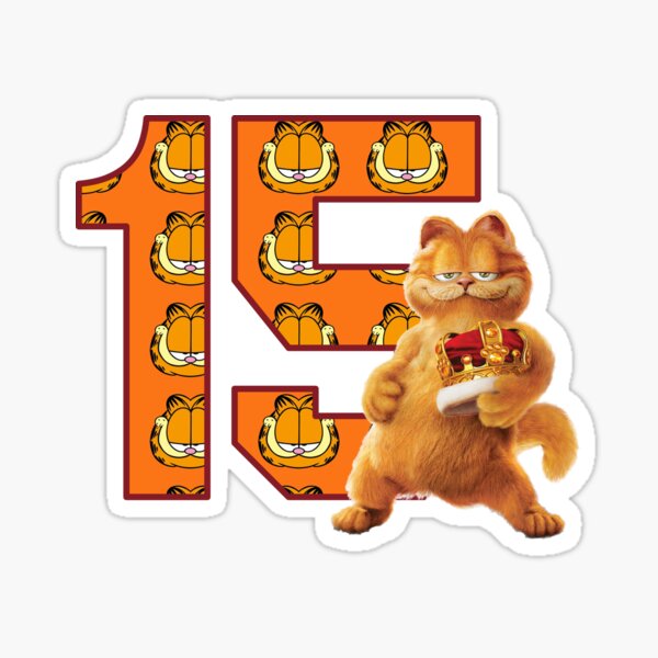 Pegatina «Niño y Niña Garfield Número 15 Cumpleaños» de LeeLeeMusicArt ...