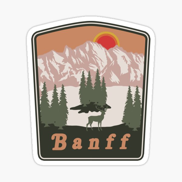 " Banff national park -Vintage" Sticker by Road-tees | Redbubble