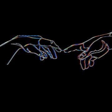 "Creation of Adam, Dark Academia, Minimalist, Line Art" Sticker for ...