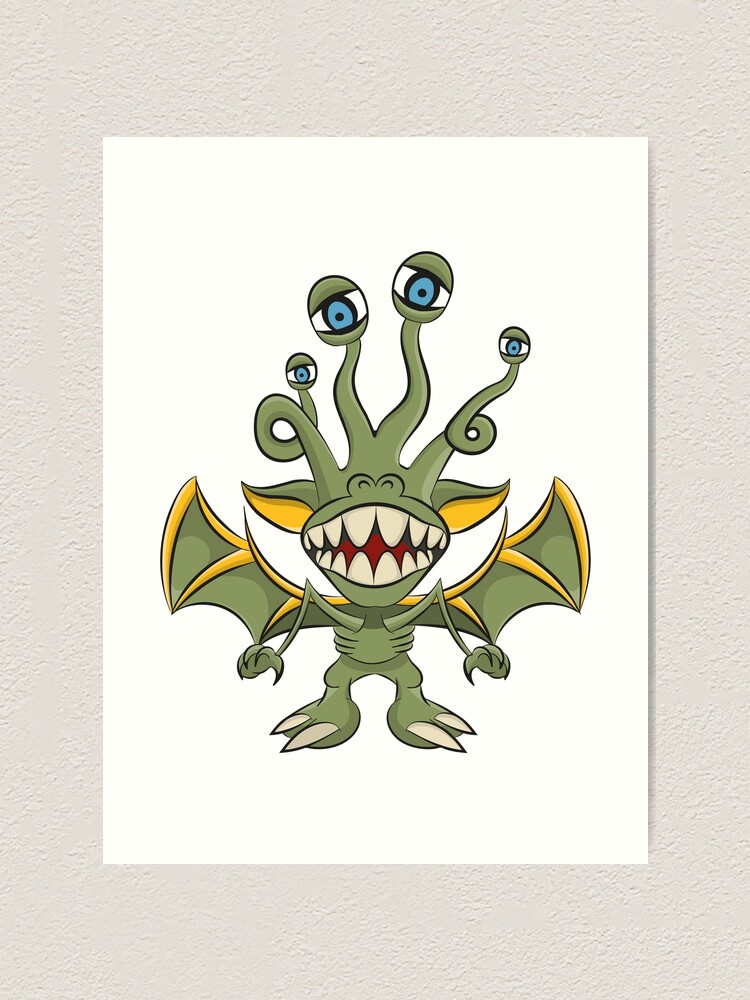 "Green alien monster - creature - illustration - tongue - Cartoon ...
