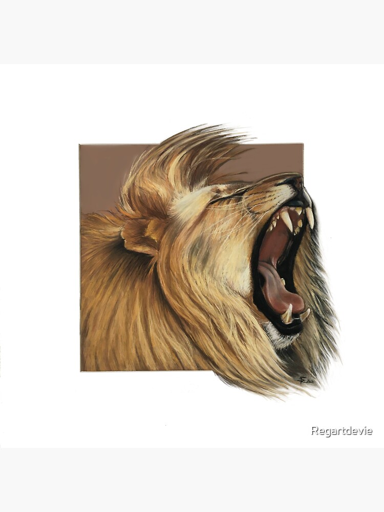 "Roaring Lion" Sticker by Regartdevie | Redbubble