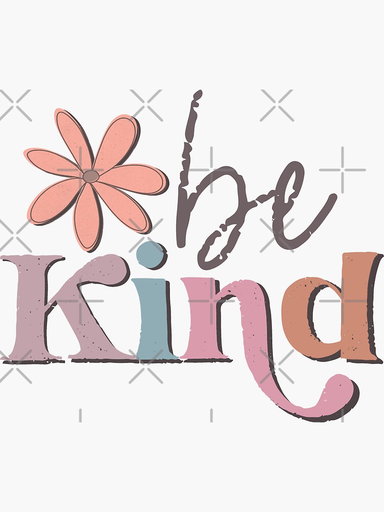 "Be Kind Groovy Flower " Sticker for Sale by MastiloDesigns | Redbubble